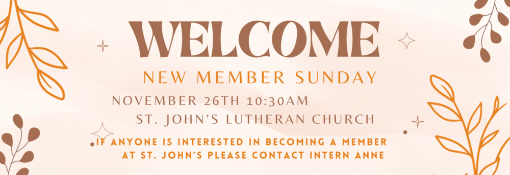 New Member Sunday-11/26/2023 | St. John's Lutheran Church